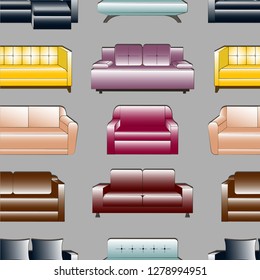 Sofa Set Pattern Illustration Stock Illustration 1278994951 | Shutterstock