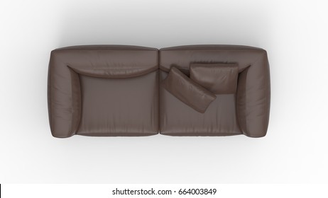 Sofa Top View 3d Rendering Icon: ภาพประกอบสต็อก 664003816 | Shutterstock