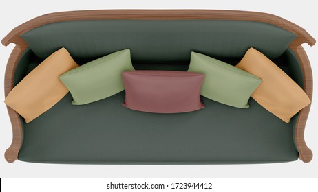 Vista superior de sofás aislada en: ilustración de stock 1723944412 ...