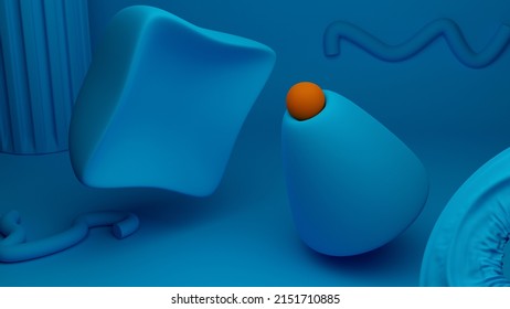 Soft Blue Shapes 3d Render Stock Illustration 2151710885 | Shutterstock