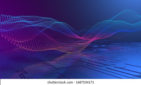 Soft Technology Background Network Glowing Lines Stock Illustration ...