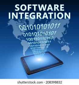 Software Integration Illustration Tablet Computer On Stock Illustration ...