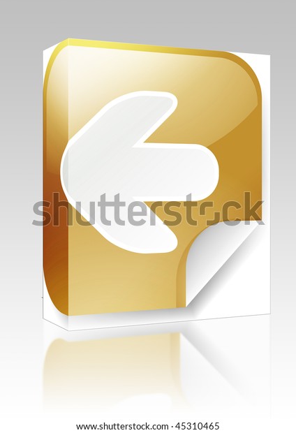 Software Package Box Navigation Icon Sticker Stock Illustration ...