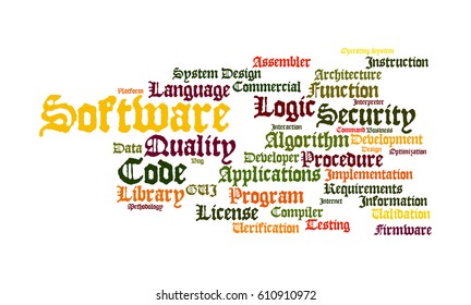 Software Word Cloud Stock Illustration 610910972 | Shutterstock