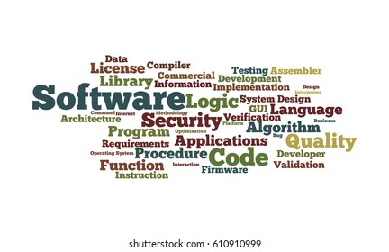 Software Word Cloud Stock Illustration 610910999 | Shutterstock