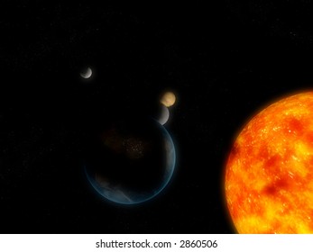 3d Rendering Cosmic Background Model Orbital Stock Illustration 1569494557