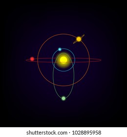 Vektor Stok Solar System Icon Planetary Model (Tanpa Royalti ...