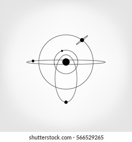 Vektor Stok Solar System Icon Planetary Model (Tanpa Royalti) 563560198 ...
