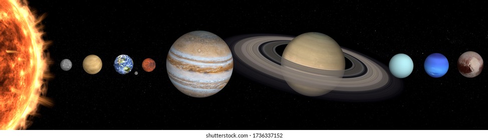 Стоковая фотография 1441147181: Solar System Planets Side By Side ...