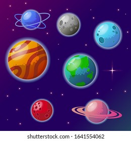 Solar System Various Planets Space Cartoon Stock Illustration ...