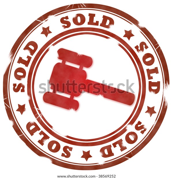 Sold Red Stamp Stock Illustration 38569252