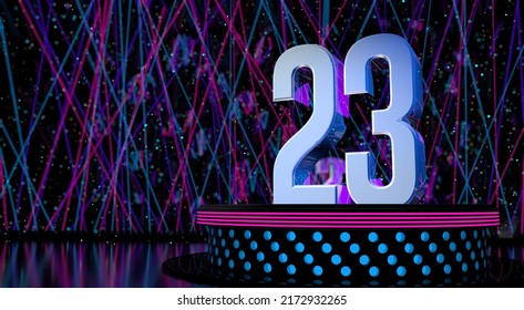 Solid Number 23 Reflective On Round Stock Illustration 2172932265 ...