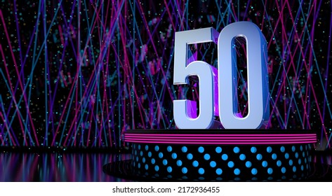 Solid Number 50 Reflective On Round Stock Illustration 2172936455 ...