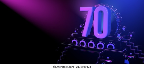 Solid Number 70 On Black Reflective Stock Illustration 2172939473 ...