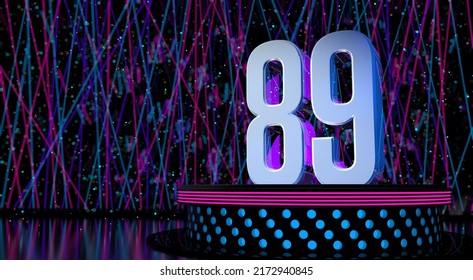 Solid Number 89 Reflective On Round Stock Illustration 2172940845 ...