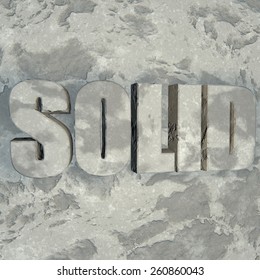 Solid Word Sculpted Stone 3d Render Stock Illustration 260860043 ...