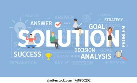 Solution Concept Illustration Idea Analysis Questions 스톡 일러스트 768900202 ...