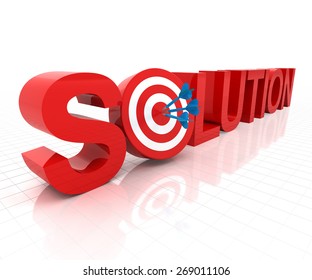 Solution Target 3d Render White Background Stock Illustration 269011106 ...