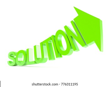 Solution Text Green Arrow Isolated On Stock Illustration 776311195