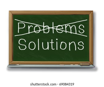 Solutions Problems Crossed Out Black Board Stock Illustration 69084319 ...