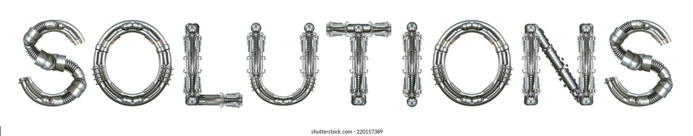Solutions Word Concept Technically Written Technical Stock Illustration ...
