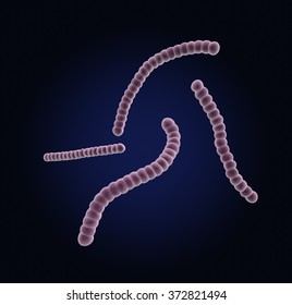 Some Streptococcus Under Microscope 3d Render Stock Illustration ...