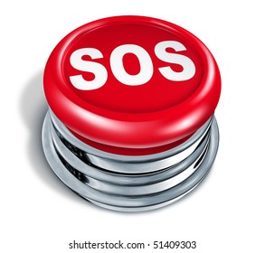 Sos Sos Button Isolated On White Stock Illustration 51409303