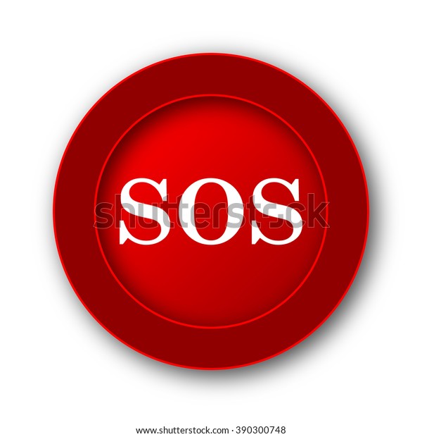 Sos Icon Internet Button On White Stock Illustration 390300748