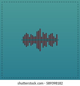 Soundwave Simple Flat Button Red Illustration Stock Illustration ...