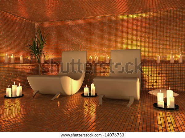 Spa Modern Interior 3d Rendering Stock Illustration 14076733