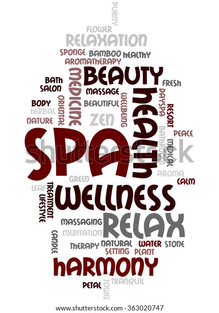Spa Word Cloud Concept On White Stock Illustration 363020747 | Shutterstock