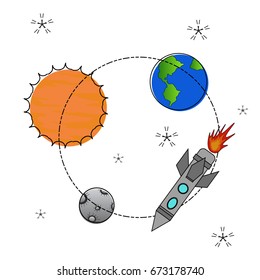 Solar System Space Frame Illustration Stock Vector (Royalty Free ...