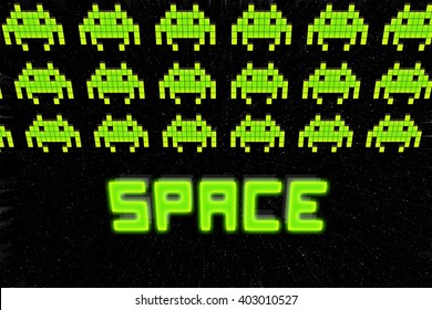 Space Arcade Game Screen Background 스톡 일러스트 403010527 | Shutterstock