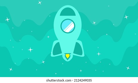 Space Background Magic Rocket Going Around Stock Illustration ...