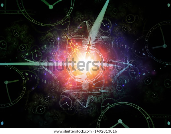 Space Clocks Faces Time Series Background Stock Illustration 1492813016 ...