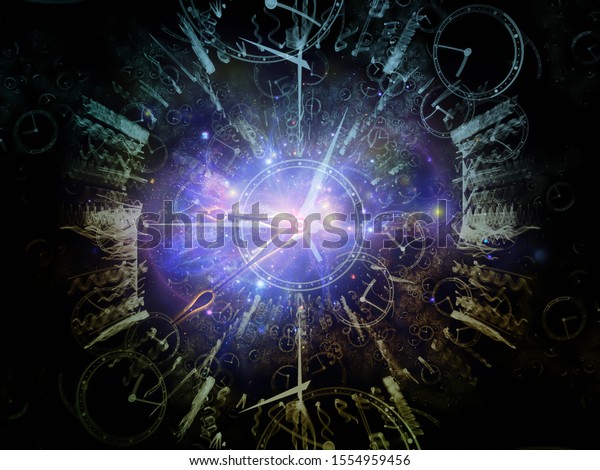 Space Clocks Faces Time Series Background Stock Illustration 1554959456 ...