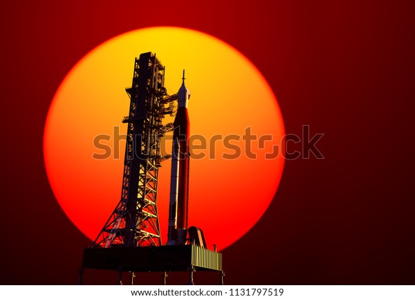 Space Launch System On Launchpad On Stock Illustration 1131797519 ...