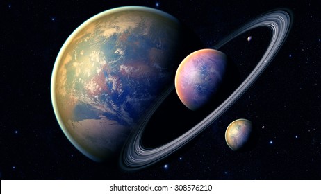 Space Planets Alien Solar System Stock Illustration 308576210 ...