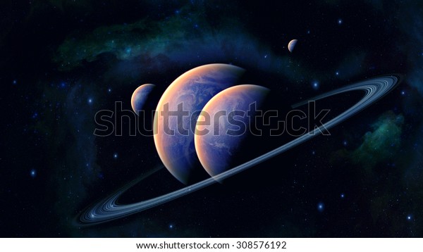 Space Planets Alien Solar System Stock Illustration 308576192 ...