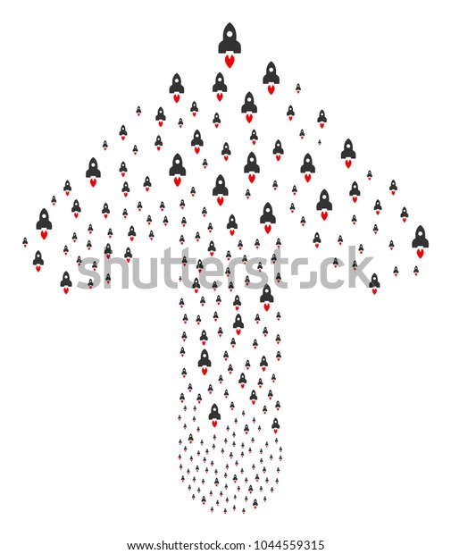 Space Rocket Collage Composed Figure Upwards Stock Illustration ...