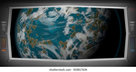 Space Scene Asteroids Window View Original Stock Illustration 503817634 ...