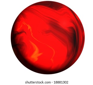 3d Illustration Red Fiery Glossy Sphere Stock Illustration 591558224