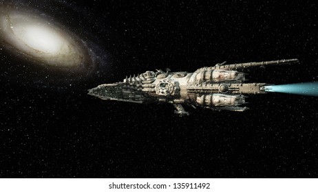 3d Cg Rendering Space Ship Stock Illustration 1519899623