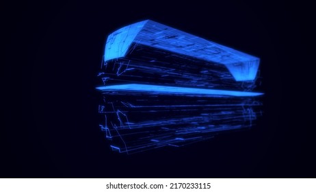 Space Ship Form Artificial Intelligence Digital Stock Illustration ...