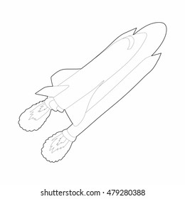 Space Shuttle Icon Outline Style On Stock Illustration 479280388 ...