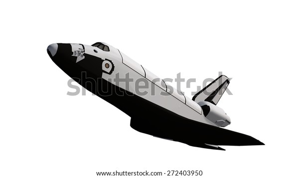 Space Shuttle Isolated On White Background Stock Illustration 272403950