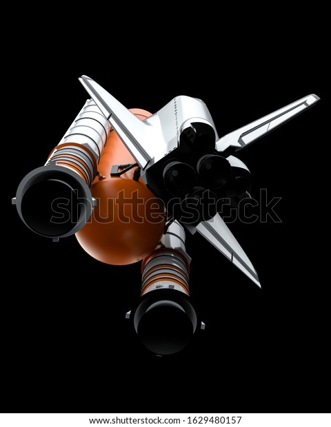 Space Shuttle Scene Perspective View Isolated Stock Illustration ...