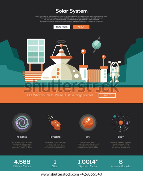 Space Solar System Website Template Modern Stock Illustration 426055540 ...