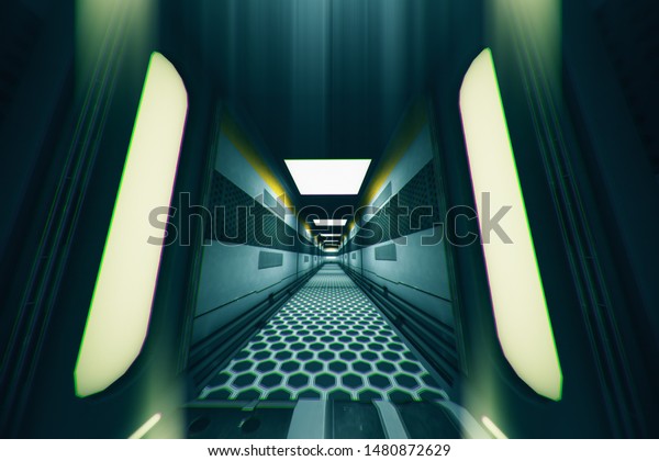 Space Station Corridor System 3d Illustration Stock Illustration ...