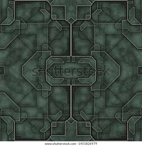 Spaceship Hull Texture Pattern Seamless Scifi Stock Illustration ...
